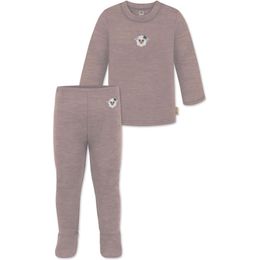 Normani Outdoor Sports Baby Merino Set Wollpullover und Unterhose in Rosa | Gr.: 68