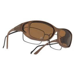 Cocoons Fitover MX | Überzieh-Sonnenbrille | Unisex | Fassung: Quadratisch, Kunststoff, Braun | Glasfarbe: Braun