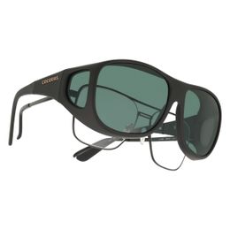 Cocoons Fitover L | Überzieh-Sonnenbrille | Unisex | Fassung: Quadratisch, Kunststoff, Schwarz | Glasfarbe: G15