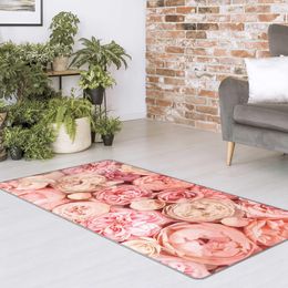 Teppich Rosen Ros&eacute; Koralle Shabby