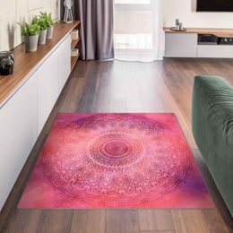 Teppich Aquarell Mandala Pink Violett