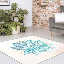 Teppich Lotus Illustration Mandala gold blau