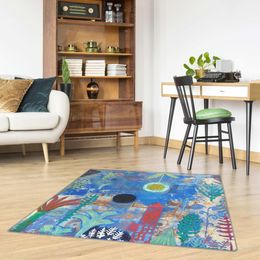Bilderwelten Teppich Paul Klee - Versunkene Landschaft - Webteppich Gewebeteppich waschbar - Schlafzimmer Wohnzimmer Esszimmer K&uuml;che