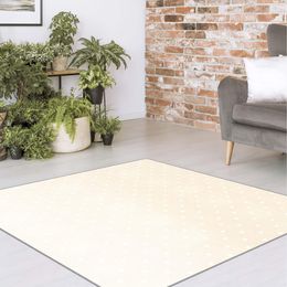 Teppich No.YK58 Weiße Herzen auf Creme