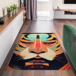 Teppich Bunte Tiger Illustration