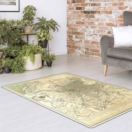 Teppich Vintage Stadtplan Rom Antik