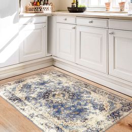 Teppich Klassisches Persermuster Blau Beige Vintage