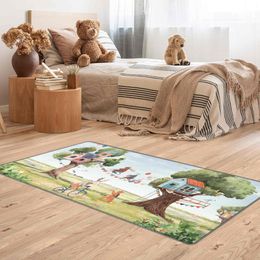Teppich Wilde Party zwischen Baumh&auml;usern