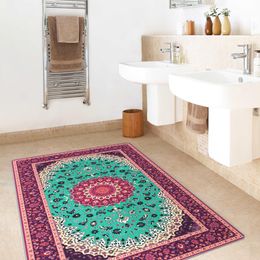 Teppich Klassisches Persermuster Pink Gelb