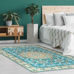Teppich Skandinavisches Muster Blau Creme