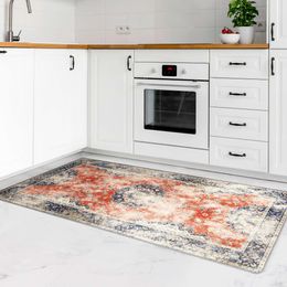 Teppich Klassisches Persermuster Blau Rot Vintage