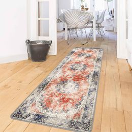 Teppich Klassisches Persermuster Blau Rot Vintage