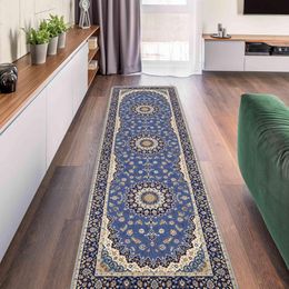 Teppich Klassisches Persermuster Blau Beige