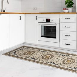 Teppich Klassisches Persermuster Schwarz Beige