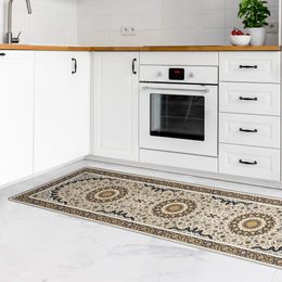 Teppich Klassisches Persermuster Schwarz Beige