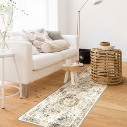 Teppich Klassisches Persermuster Schwarz Beige Vintage