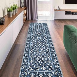 Teppich Orientalisches Persermuster Tiefblau