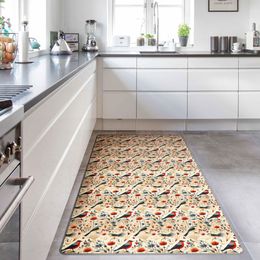 Teppich Bunte Singv&ouml;gel in floralen Gr&auml;sern