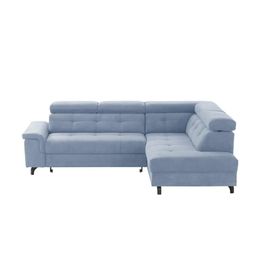 Höffner Ecksofa Frieda ¦ blau ¦ Maße (cm): B: 271 H: 87 T: 207.0 » Höffner