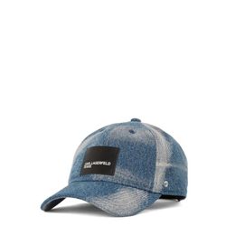 KARL LAGERFELD JEANS Cap 'BLEACHED' Damen Gr&ouml;&szlig;e 55/60 blue denim / grau / schwarz