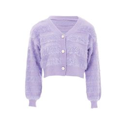 Swirly Knit Cardigan female Purple size M