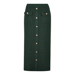 Apricot Ribbed Knit Button-Down Midi Skirt ' ' Damen Gr&ouml;&szlig;e 44 gr&uuml;n