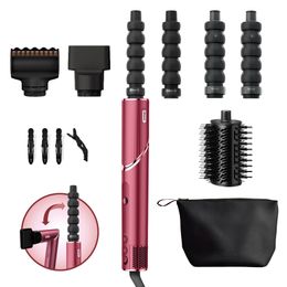 SHARK FlexStyle Black Cherry 5-in-1 Haarstyler & -trockner mit Haarklammern und Aufbewahrungstasche - HD456CREU