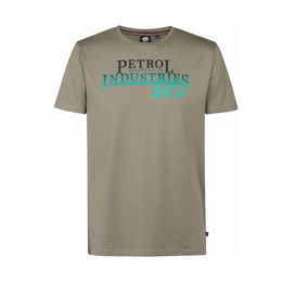 PETROL INDUSTRIES T-Shirt 'Classic' Herren Gr&ouml;&szlig;e M stone / hellgr&uuml;n / dunkelgr&uuml;n