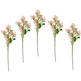 Kunstblume I.GE.A. "Blütenzweig", rosa (hellrosa), B:13cm H:60cm L:10cm, Kunstpflanzen, 5er Set künstlicher Zweig, Kunstpflanze, Dekozweig