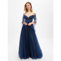 UNIQUE Abendkleid Damen Gr&ouml;&szlig;e 40 marine Winterkleid