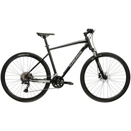 Crossrad KROSS "Crossrad Damen 28" Evado 7.0 schwarz 20 Gänge" Gr. 48, schwarz, schwarz, Fahrräder, Damen, 48cm, 28 Zoll (71,12cm) hinten: 28 Zoll (71,12cm)