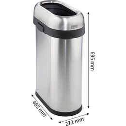 simplehuman Offener Abfalleimer, Volumen 50 l, BxHxT 272 x 695 x 463 mm, oval