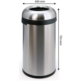 simplehuman Offener Abfalleimer, Volumen 60 l, Hx&Oslash; 760 x 400 mm, rund