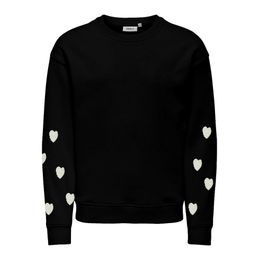 ONLY GIRLS Pullover 'Marisa Teddy Heart' M&auml;dchen Gr&ouml;&szlig;e 110/116 schwarz