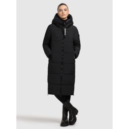 Steppmantel Khujo "NALU", Damen, Gr. XS, schwarz, 100% Polyester, unifarben, eingesetzt elastischer Bund mit Windstopper, M&auml;ntel Steppmantel