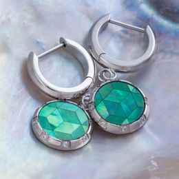 Holzkern Ohrringe Damen Silber und Perlmutt