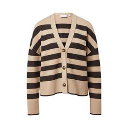 comma, COMMA Strickjacke Damen Gr&ouml;&szlig;e XL sand / dunkelbraun