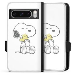 DeinDesign Google Pixel 8 Pro Handy Klapph&uuml;lle Handyh&uuml;lle aus Kunst Leder schwarz Flip Case Snoopy Love Peanuts Sideflip mit Lasche