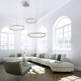 Leuchten Direkt LeuchtenDirekt LILLUTI Pendelleuchte LED Silber, 2-flammig, Fernbedienung