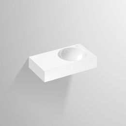 Alape MC800H Waschtisch 4232000000 800 x 455 mm, wei&szlig;, mit Hahnloch und &Uuml;berlauf, Becken rechts