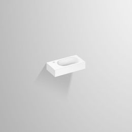 Alape XXS450H.R Waschtisch 4297000000 450 x 236 mm, wei&szlig;, mit Hahnloch, ohne &Uuml;berlauf, Becken rechts