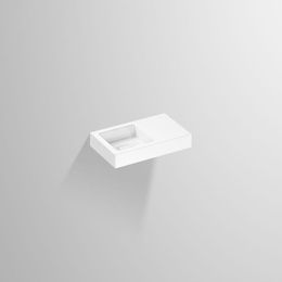 Alape QS525 Waschtisch 4273000000 525 x 325 mm, wei&szlig;, ohne Hahnloch und &Uuml;berlauf, Becken links