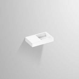 Alape QS525 Waschtisch 4274000000 525 x 325 mm, wei&szlig;, ohne Hahnloch und &Uuml;berlauf, Becken rechts