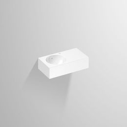 Alape IC600H Waschtisch 4239200000 60x32,5cm, wei&szlig;, mit Hahnloch/&Uuml;berlauf, Becken links