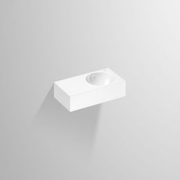 Alape IC600H Waschtisch 4240200000 60x32,5cm, wei&szlig;, mit Hahnloch/&Uuml;berlauf, Becken rechts