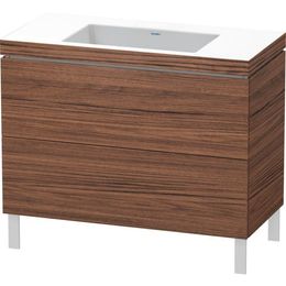 Duravit L-Cube Waschtisch-Unterschrank LC6938N2121 100 x 48 cm, ohne Hahnloch, nussbaum dunkel, 2 Ausz&uuml;ge, bodenstehend
