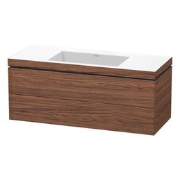 Duravit L-Cube Waschtisch-Unterschrank LC6929N2121 120 x 48 cm, ohne Hahnloch, nussbaum dunkel, 2 Schubk&auml;sten