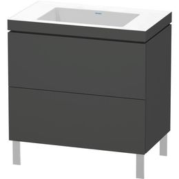 Duravit L-Cube Waschtisch-Unterschrank LC6937N4949 80 x 48 cm, ohne Hahnloch, graphit matt, 2 Ausz&uuml;ge, bodenstehend