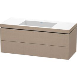 Duravit L-Cube Waschtisch-Unterschrank LC6929N7575 120 x 48 cm, ohne Hahnloch, leinen, 2 Schubk&auml;sten