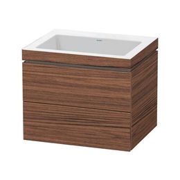 Duravit L-Cube Waschtisch-Unterschrank LC6926N2121 60 x 48 cm, ohne Hahnloch, nussbaum dunkel, 2 Schubk&auml;sten